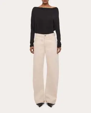 Helmut Lang Organic Italian Denim Mid-rise Saddle Jeans