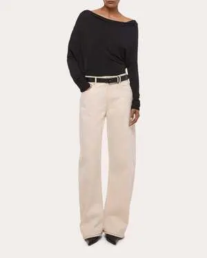 Helmut Lang Organic Italian Denim Mid-rise Saddle Jeans