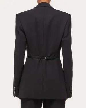 Helmut Lang Wool Gabardine Wardrobe Belted Blazer
