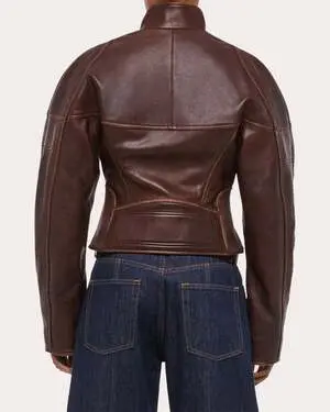 Helmut Lang Leather Cropped Saddle Jacket