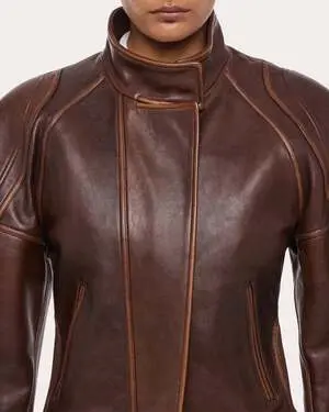 Helmut Lang Leather Cropped Saddle Jacket