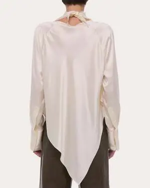 Helmut Lang Silk Tie-neck Handkerchief Top