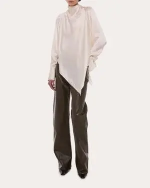 Helmut Lang Silk Tie-neck Handkerchief Top