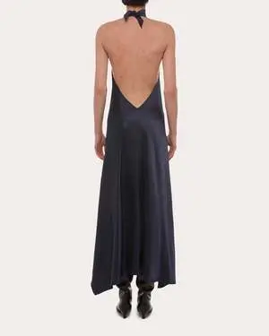 Helmut Lang Silk Tie Scarf Halter Dress