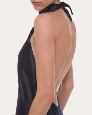 Helmut Lang Silk Tie Scarf Halter Dress