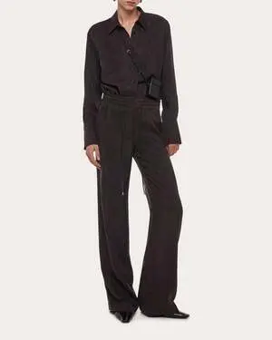 Helmut Lang Fluid Microsuede Pull-on Pants
