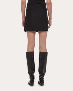 Helmut Lang Twill Saddle Mini Wrap Skirt