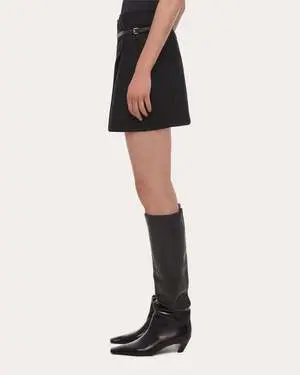 Helmut Lang Twill Saddle Mini Wrap Skirt