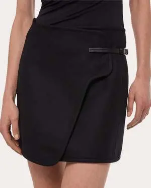 Helmut Lang Twill Saddle Mini Wrap Skirt