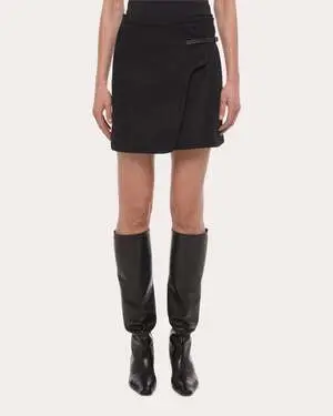 Helmut Lang Twill Saddle Mini Wrap Skirt