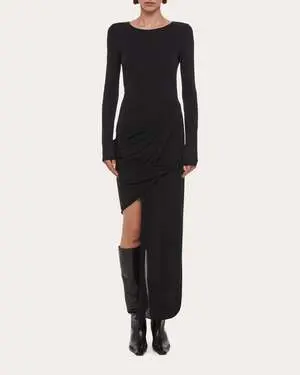 Helmut Lang Stretch Jersey Twisted Drape Dress