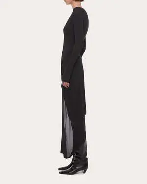 Helmut Lang Stretch Jersey Twisted Drape Dress