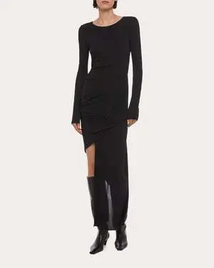 Helmut Lang Stretch Jersey Twisted Drape Dress