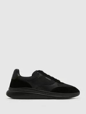 REISS Hudson Suede-trim Runner Trainers - All Black