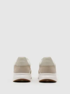 REISS Hudson Suede-trim Runner Trainers - Off White