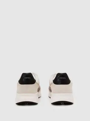 REISS Hudson Suede-trim Runner Trainers - White/light Grey