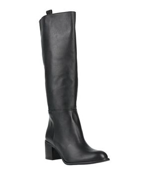 DIVINE FOLLIE Leather Knee High Boots - Black