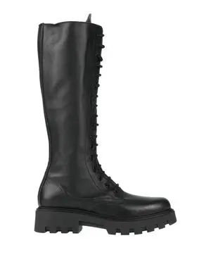 DIVINE FOLLIE Leather Chunky Lace-up Boots - Black