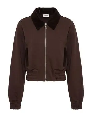 Sandro Sweatshirt Chocolate Size Cotton, Polyester
