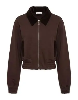 Sandro Sweatshirt Chocolate Size Cotton, Polyester