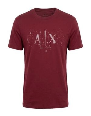 Armani Exchange Man T-shirt Black Size Xl Cotton Red
