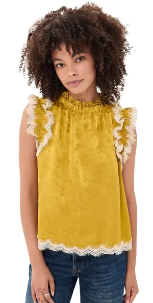 Sea Flutter Sleeve Top - Yellow