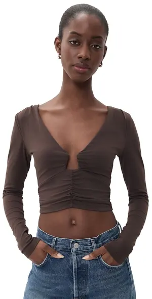 Susana Monaco Angle Wire Gathered Top - Java