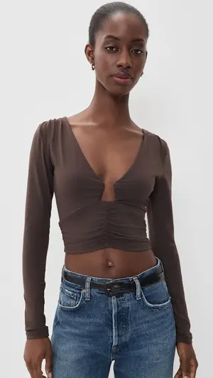 Susana Monaco Angle Wire Gathered Top