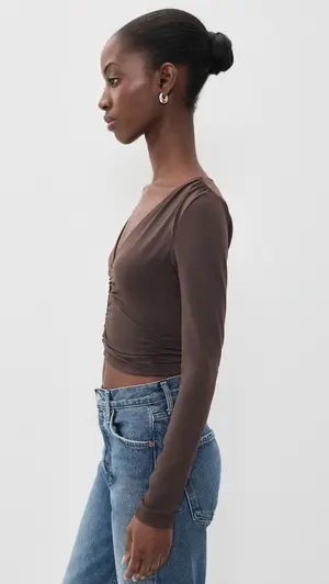 Susana Monaco Angle Wire Gathered Top
