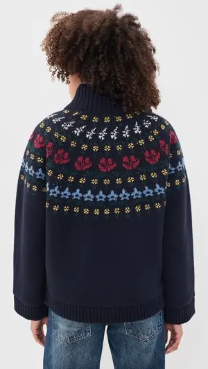 Sea Preston Knit Sherpa Lined Jacket - Navy