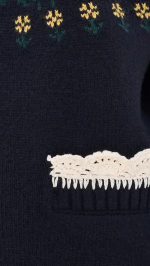 Sea Preston Knit Sherpa Lined Jacket - Navy