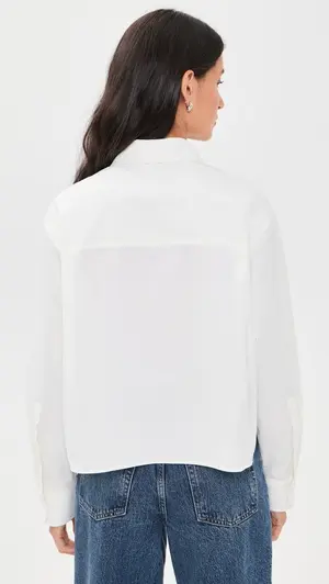 ANINE BING Scott Cropped Shirt