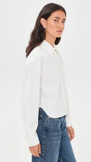 ANINE BING Scott Cropped Shirt