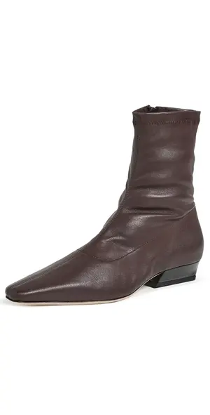 Staud Wally Sock Flat Ankle Boots - Espresso