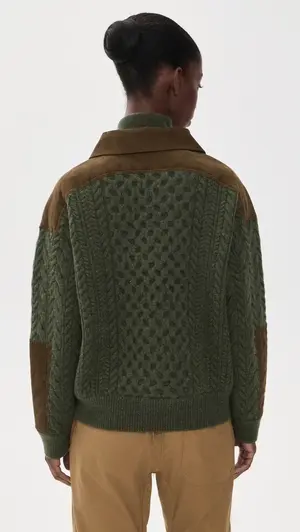 Sea Allen Cable Half Zip Double Layer Sweater