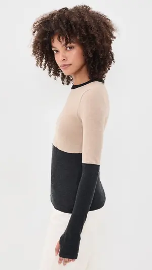 Enza Costa Jersey Block Crew