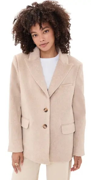 Joe's Jeans The Boyfriend Faux Fur Blazer - Stone