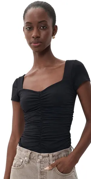 Susana Monaco Sweetheart Gathered Top