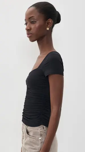 Susana Monaco Sweetheart Gathered Top