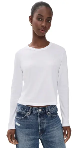 JAMES PERSE Shrunken Crew Neck Tee - White