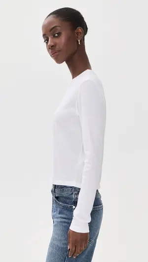 JAMES PERSE Shrunken Crew Neck Tee - White