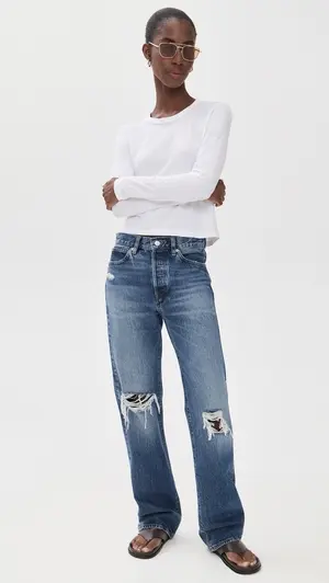 JAMES PERSE Shrunken Crew Neck Tee - White