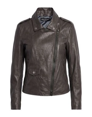 STREET LEATHERS Leather Biker Jacket - Grey