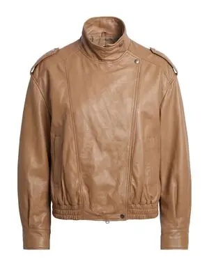 STREET LEATHERS Leather Casual Jacket - Beige