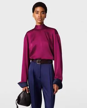 Stella McCartney Tie-back High-neck Satin Top