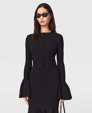 Stella McCartney Compact Knit Bell-sleeve Cardigan