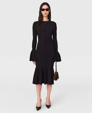 Stella McCartney Compact Knit Bell-sleeve Cardigan