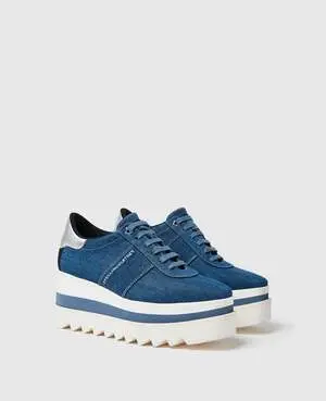 Stella McCartney Sneak-elyse Denim Platform Trainers