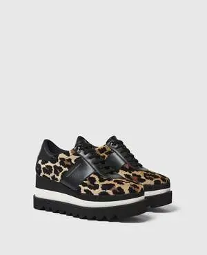 Stella McCartney Sneak-elyse Leopard Platform Trainers