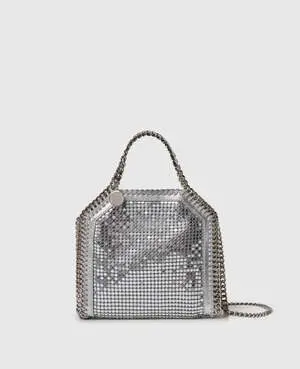 Stella McCartney Falabella Chainmail Tiny Tote Bag - Silver